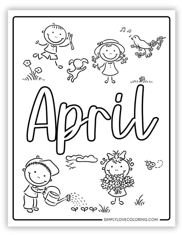April Coloring Pages (8 Free PDF Printables) - Simply Love Coloring