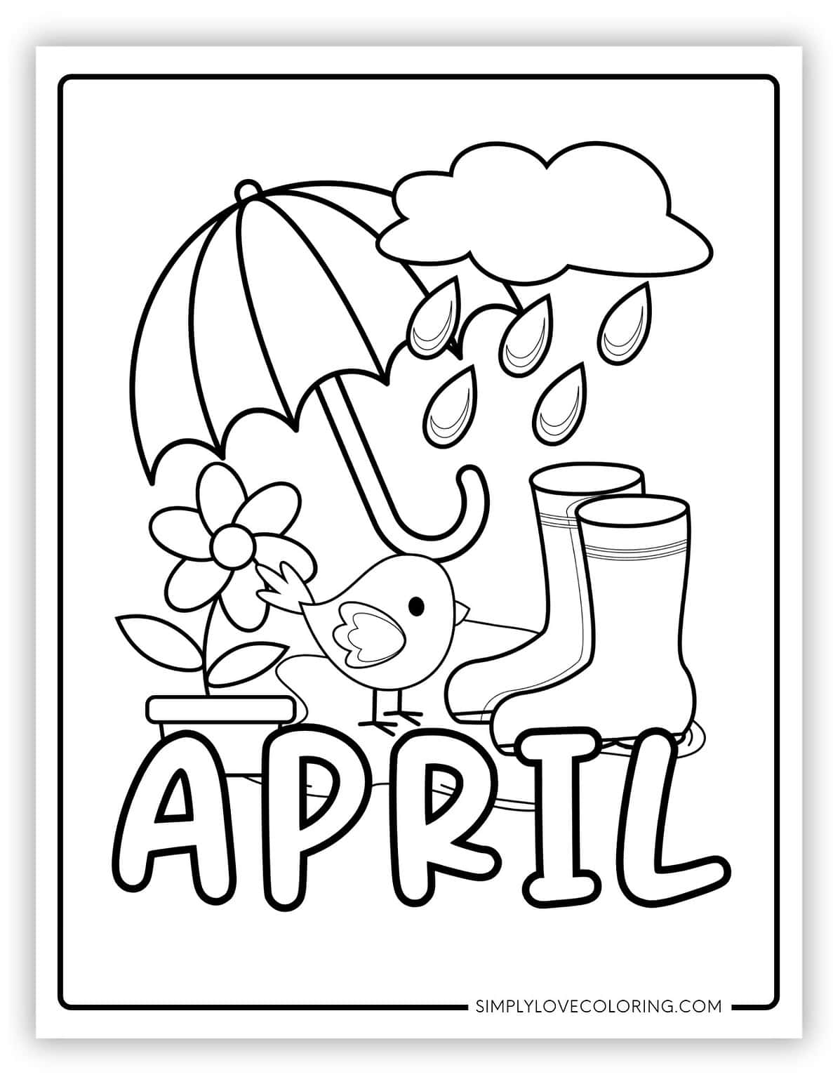 April Coloring Pages (8 Free PDF Printables) - Simply Love Coloring