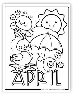 April Coloring Pages (8 Free PDF Printables) - Simply Love Coloring