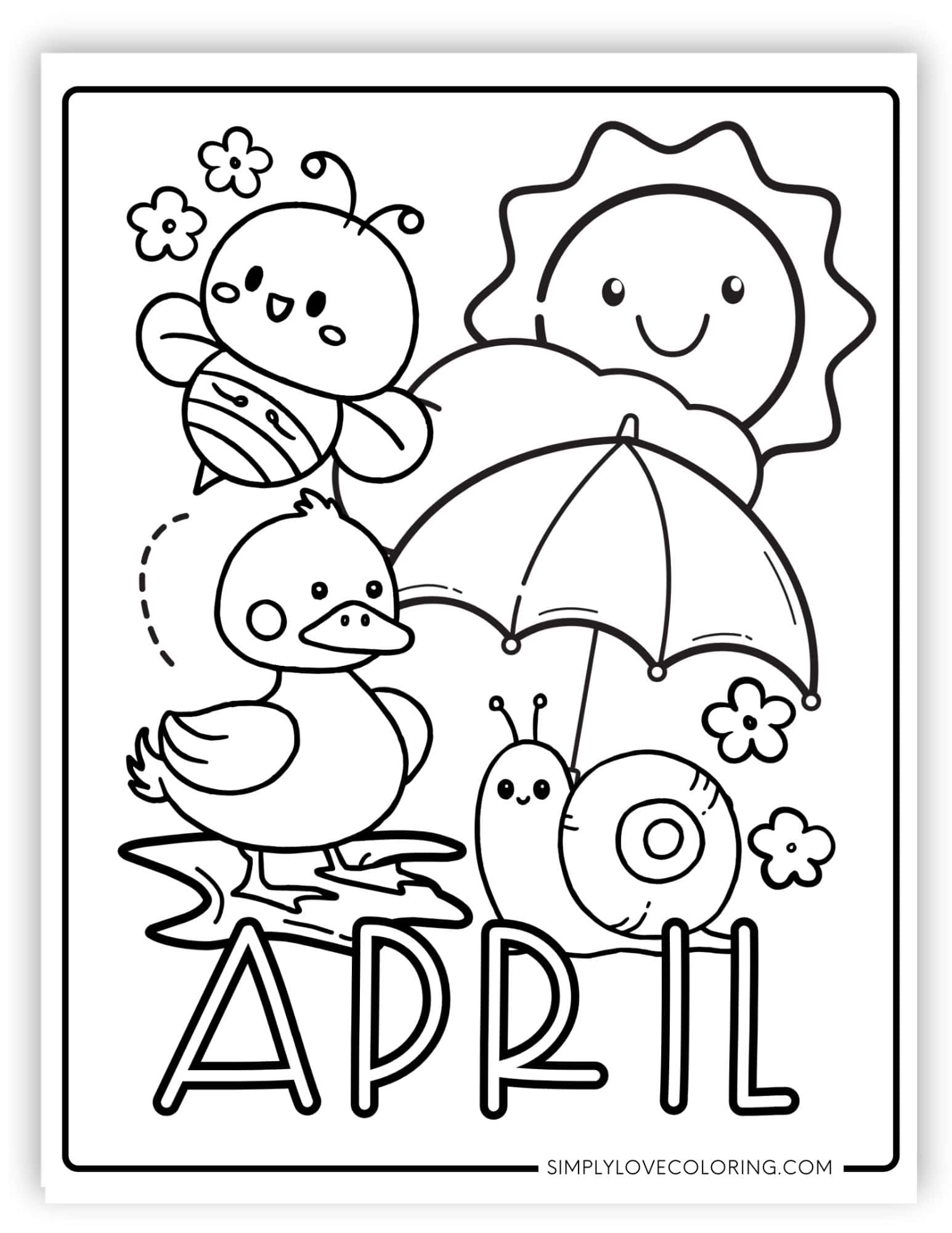 April Coloring Pages (8 Free PDF Printables) - Simply Love Coloring