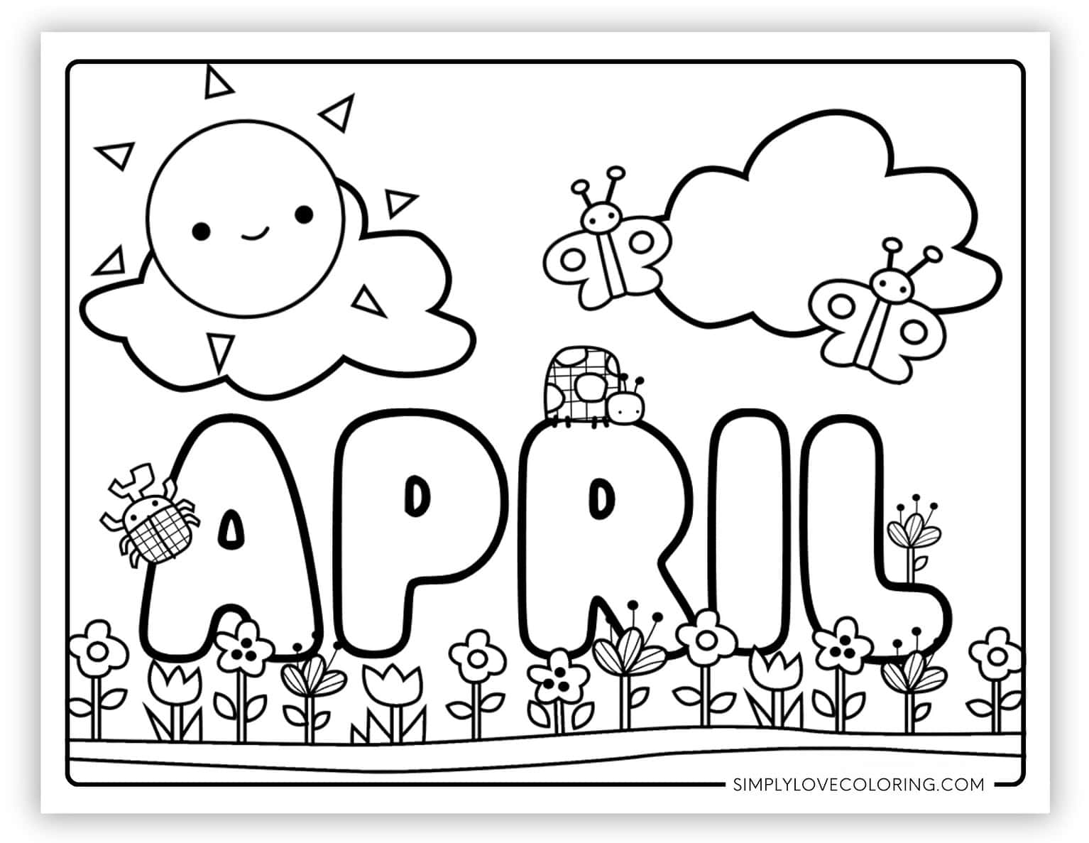 April Coloring Pages (8 Free PDF Printables) - Simply Love Coloring