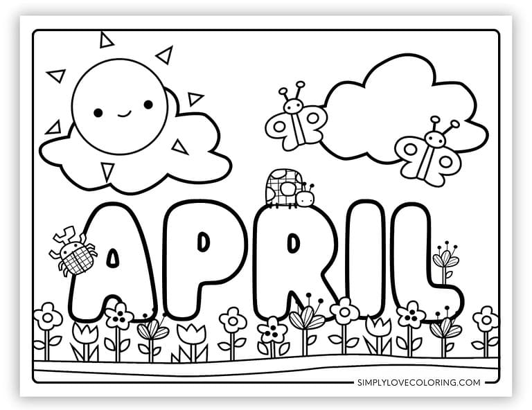April Coloring Pages (8 Free PDF Printables) - Simply Love Coloring