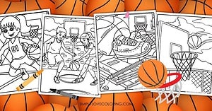 Fun Basketball Coloring Pages (Free PDF Printables) - Simply Love Coloring
