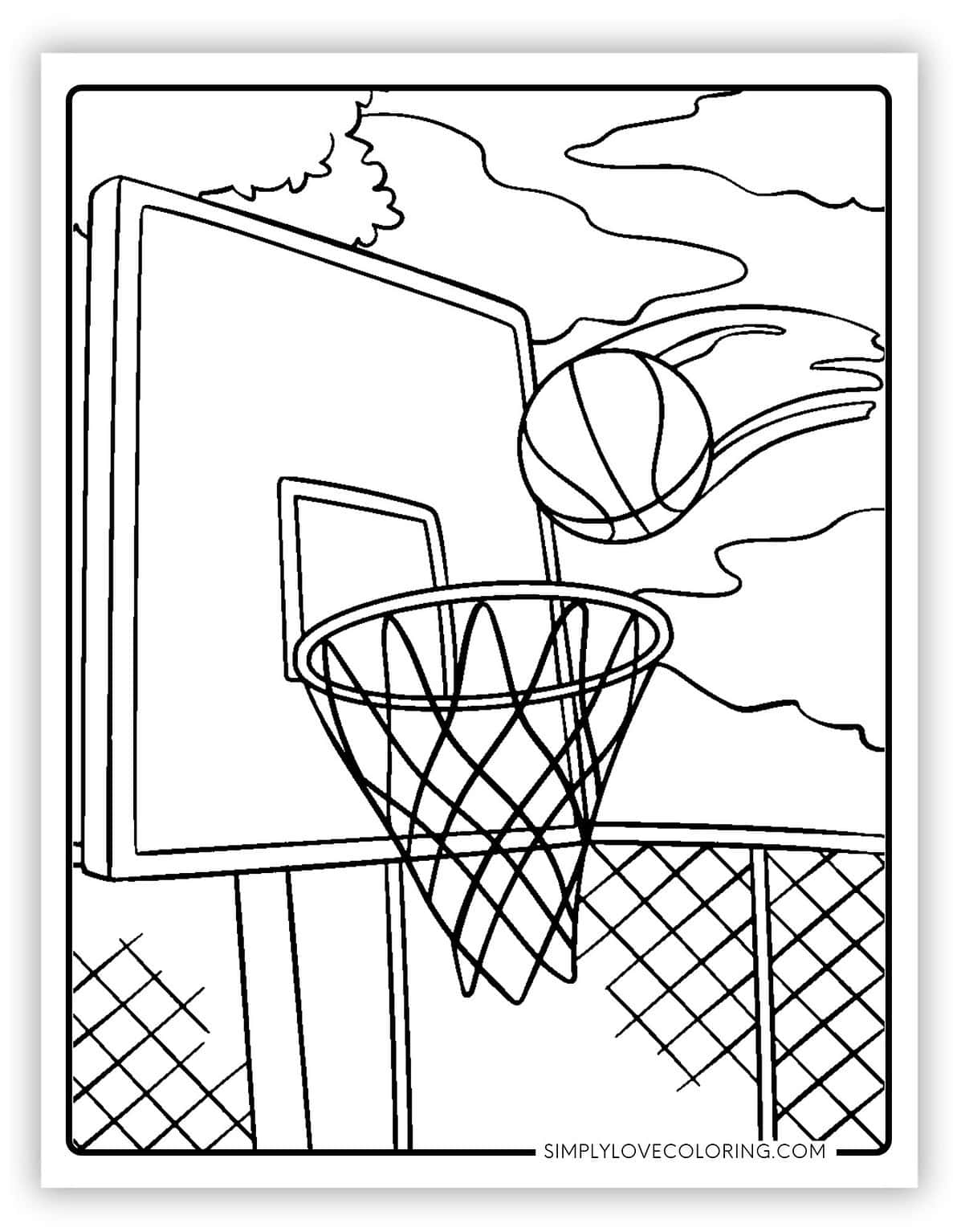 Fun Basketball Coloring Pages (Free PDF Printables) - Simply Love Coloring