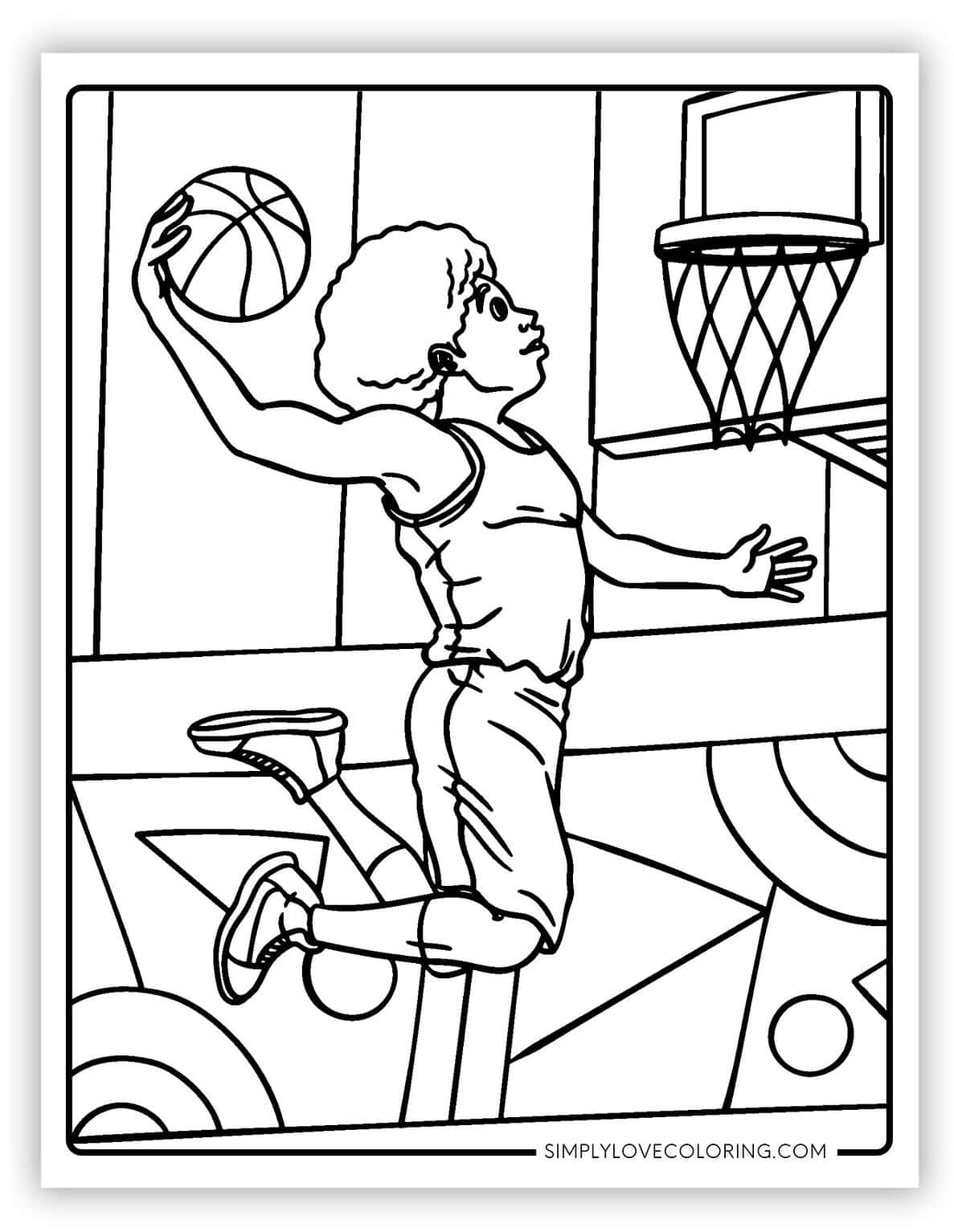 Fun Basketball Coloring Pages (Free PDF Printables) - Simply Love Coloring