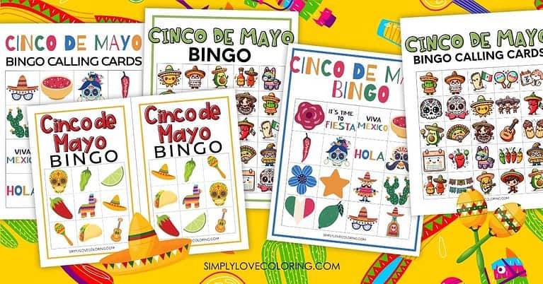 Cinco de Mayo Bingo (Free PDF Printables) - Simply Love Coloring