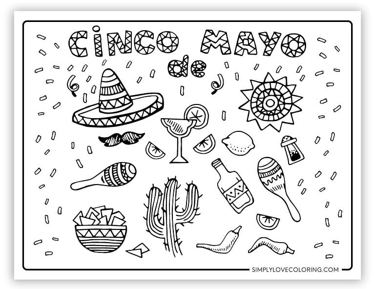 19 Fun Cinco de Mayo Coloring Pages (Free PDF Printables) - Simply Love ...