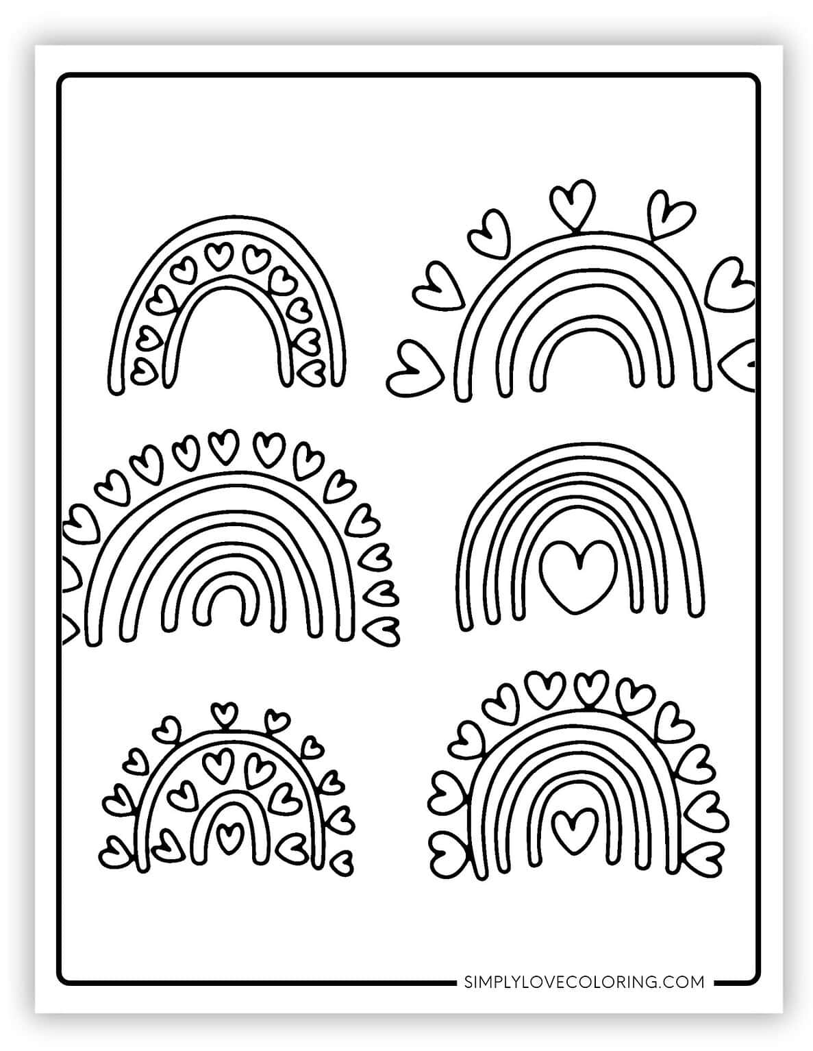 26 Cute Rainbow Coloring Pages (Free PDF Printables) - Simply Love Coloring