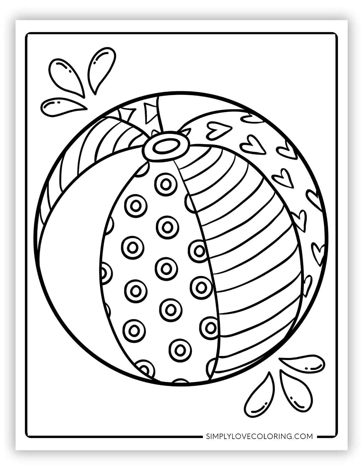 Fun Beach Ball Coloring Pages (Free PDF Printables) - Simply Love Coloring