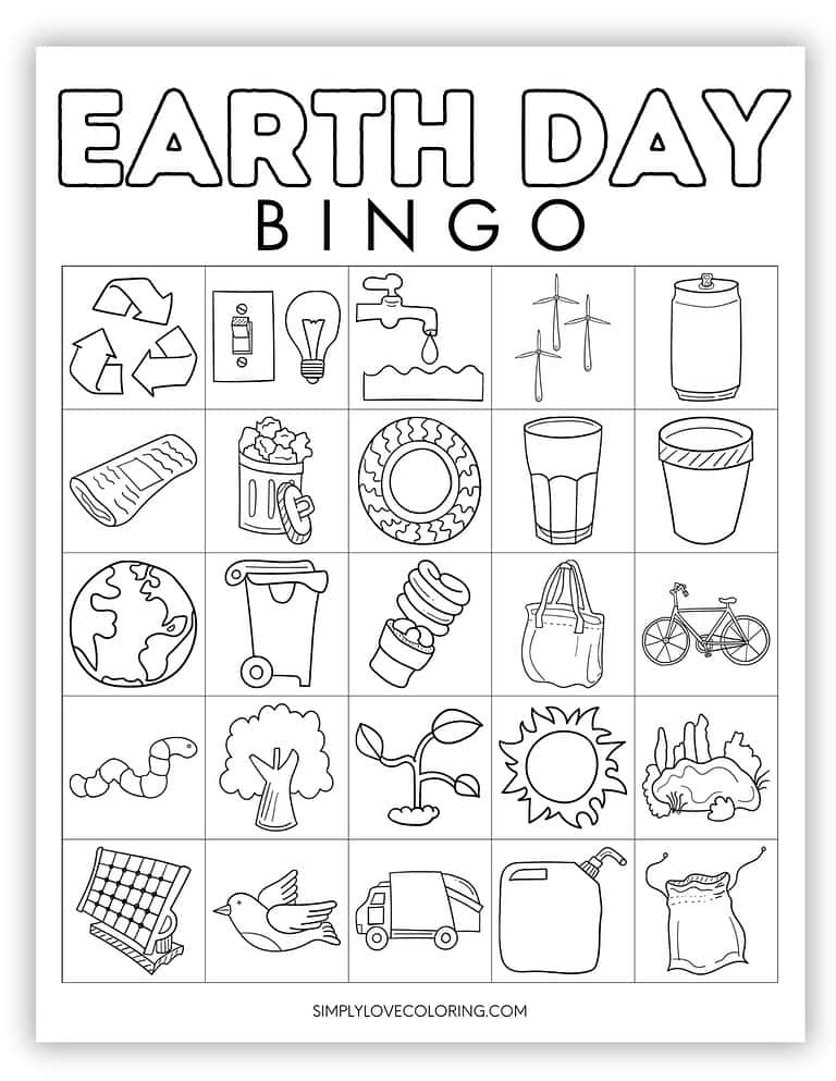 Earth Day Bingo (Free PDF Printables) - Simply Love Coloring