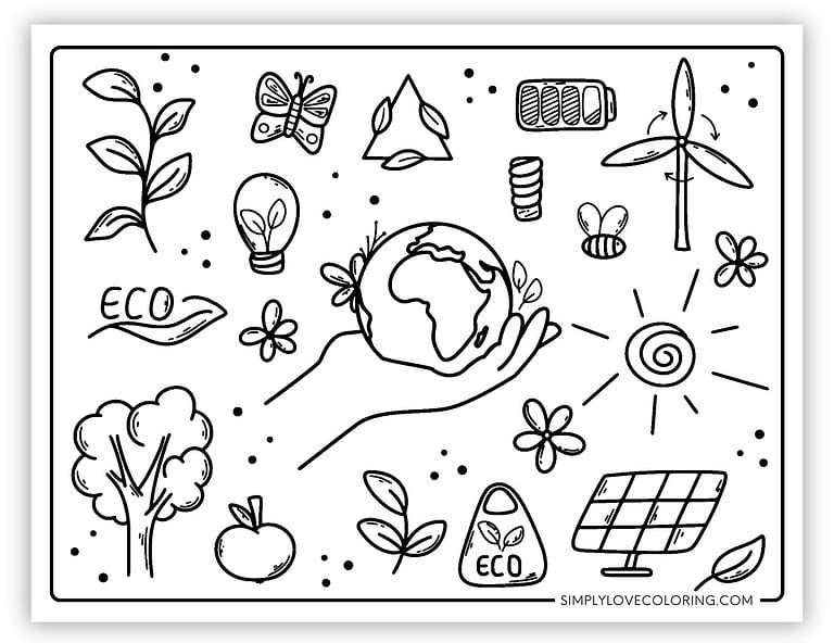 17 Earth Day Coloring Pages (Free PDF Printables) - Simply Love Coloring
