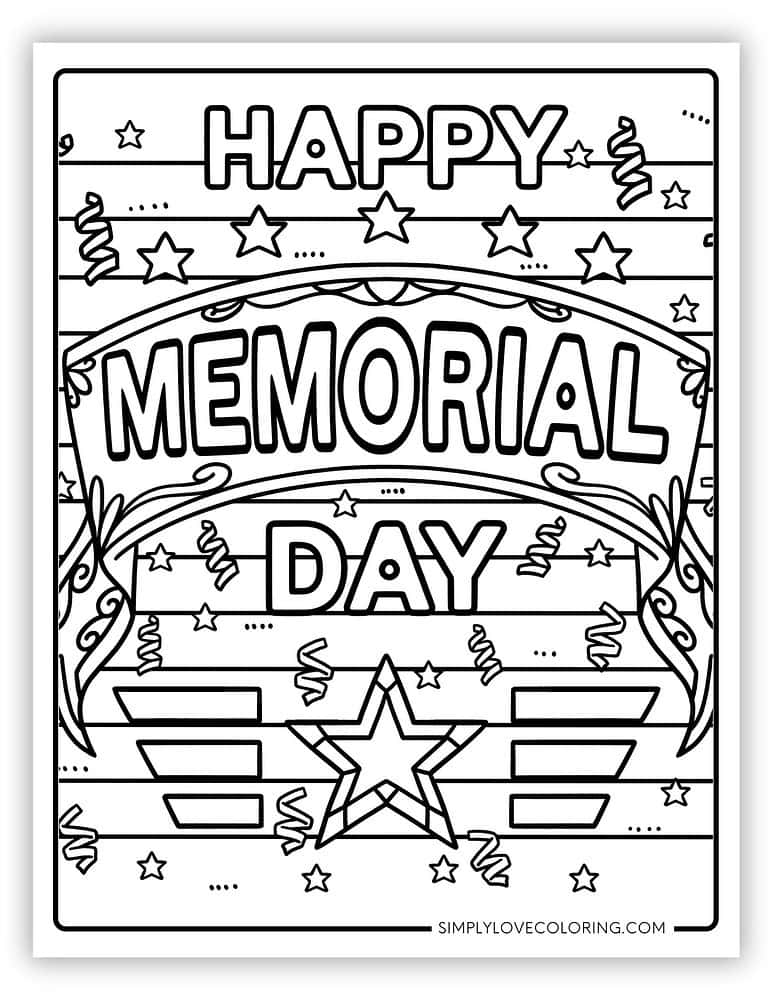 Memorial Day Coloring Pages (Free PDF Printables) - Simply Love Coloring