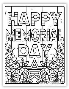 Memorial Day Coloring Pages (Free PDF Printables) - Simply Love Coloring