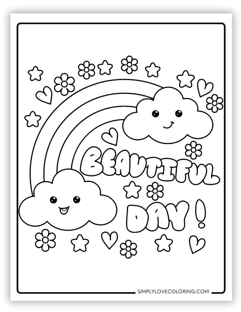 26 Cute Rainbow Coloring Pages (Free PDF Printables) - Simply Love Coloring