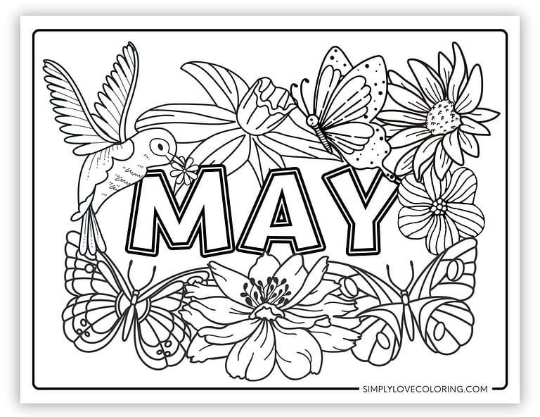 May Coloring Pages (Free PDF Printables) - Simply Love Coloring