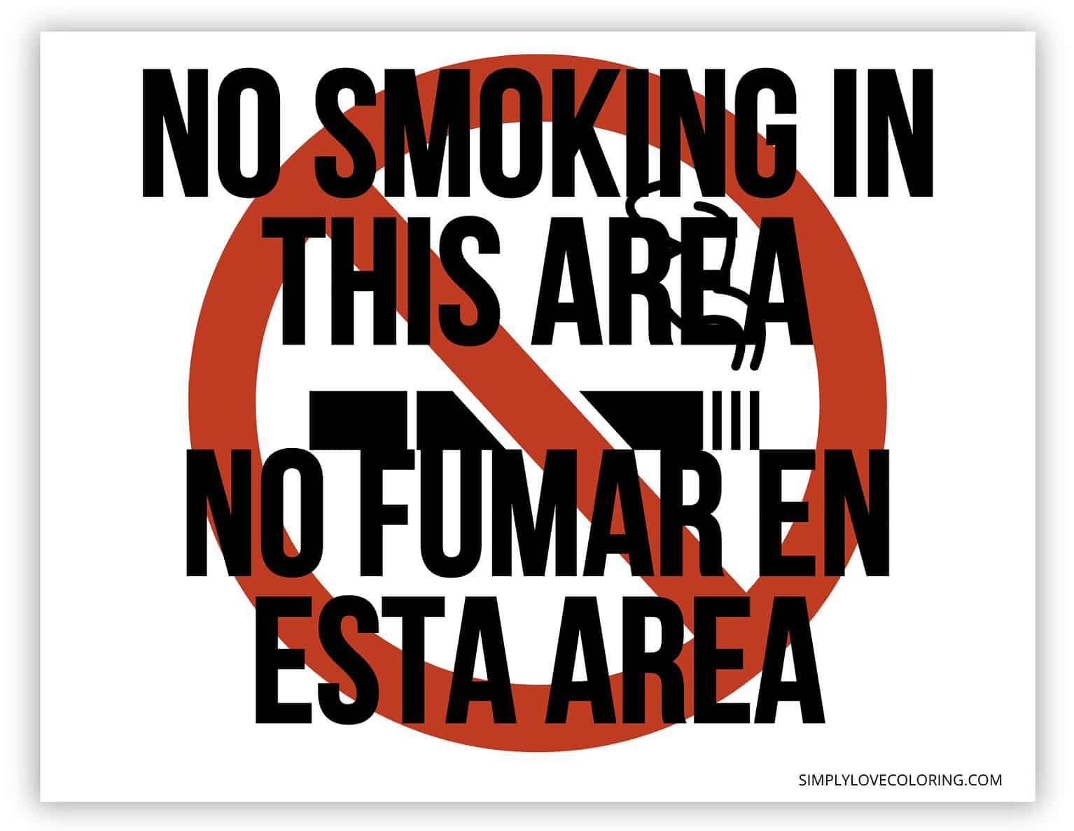 No Smoking Sign Printable (Free PDF Downloads) - Simply Love Coloring