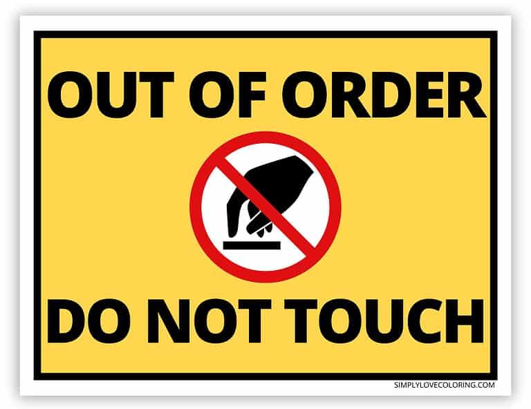 Out of Order Sign Printable (Free PDF Downloads) - Simply Love Coloring