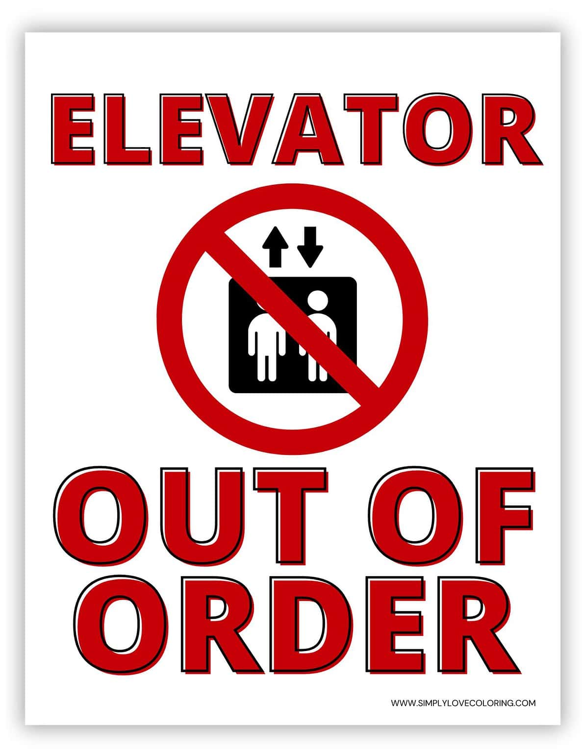 Out of Order Sign Printable (Free PDF Downloads) - Simply Love Coloring