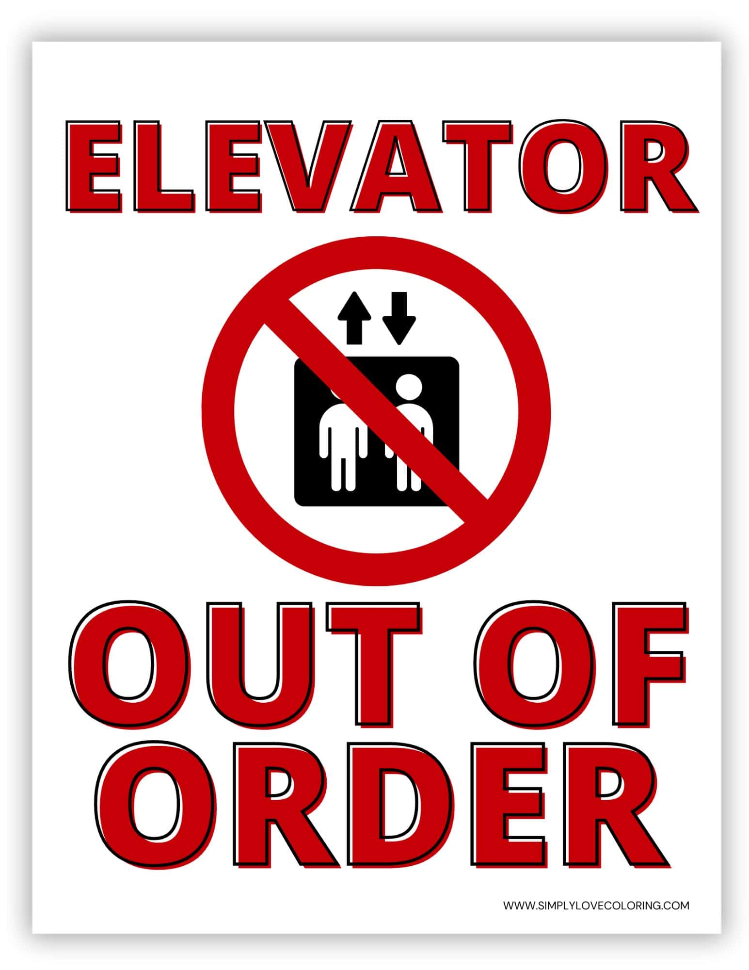 Out of Order Sign Printable (Free PDF Downloads) - Simply Love Coloring