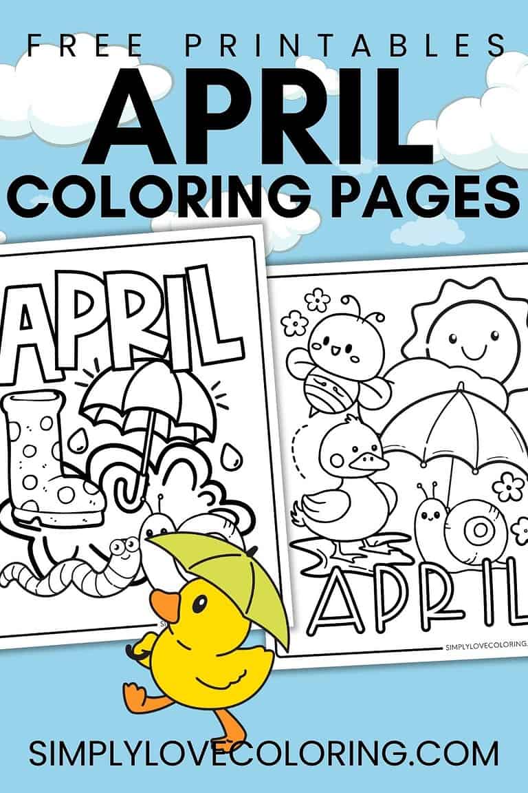 April Coloring Pages (8 Free PDF Printables) - Simply Love Coloring
