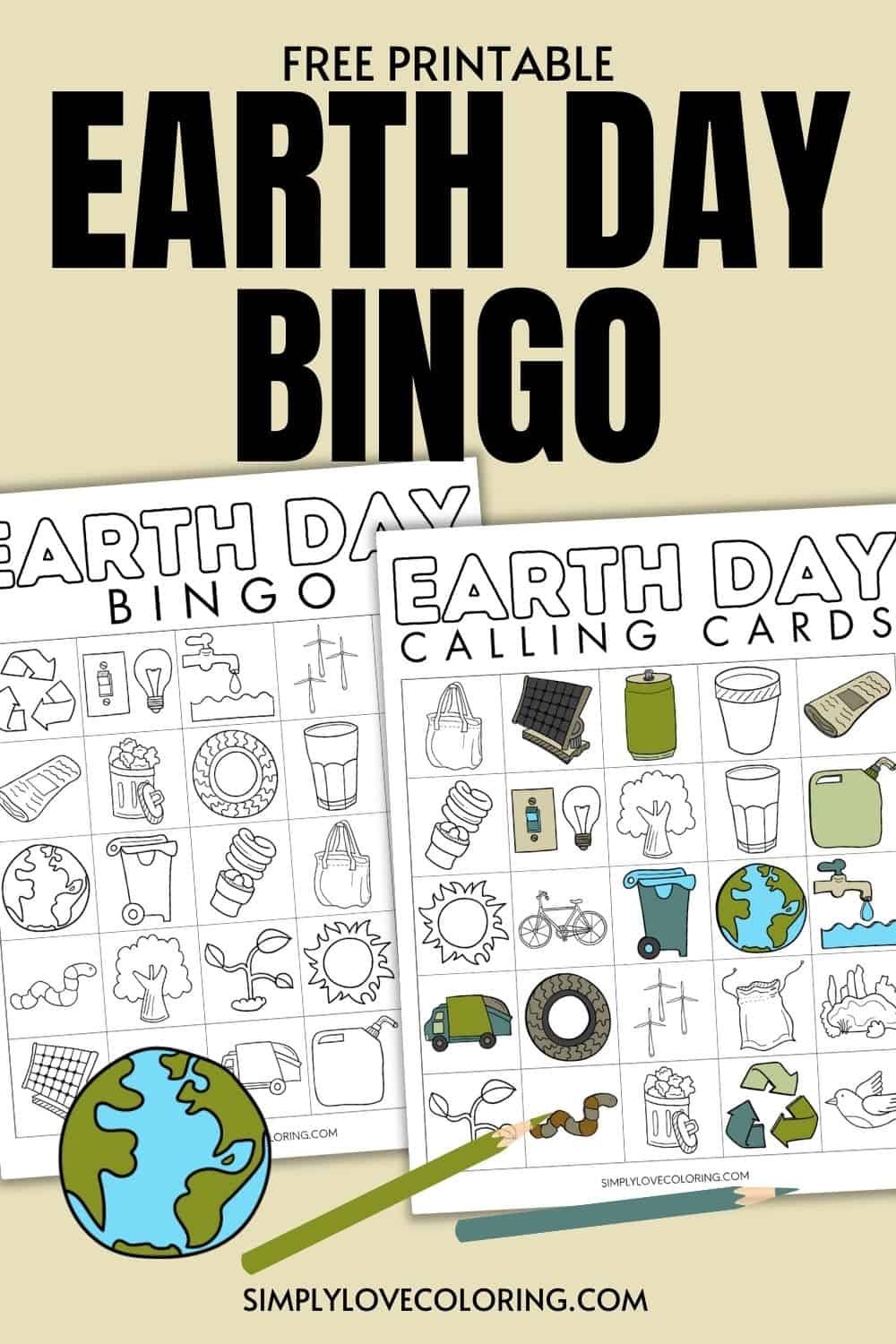 Earth Day Bingo (Free PDF Printables) - Simply Love Coloring