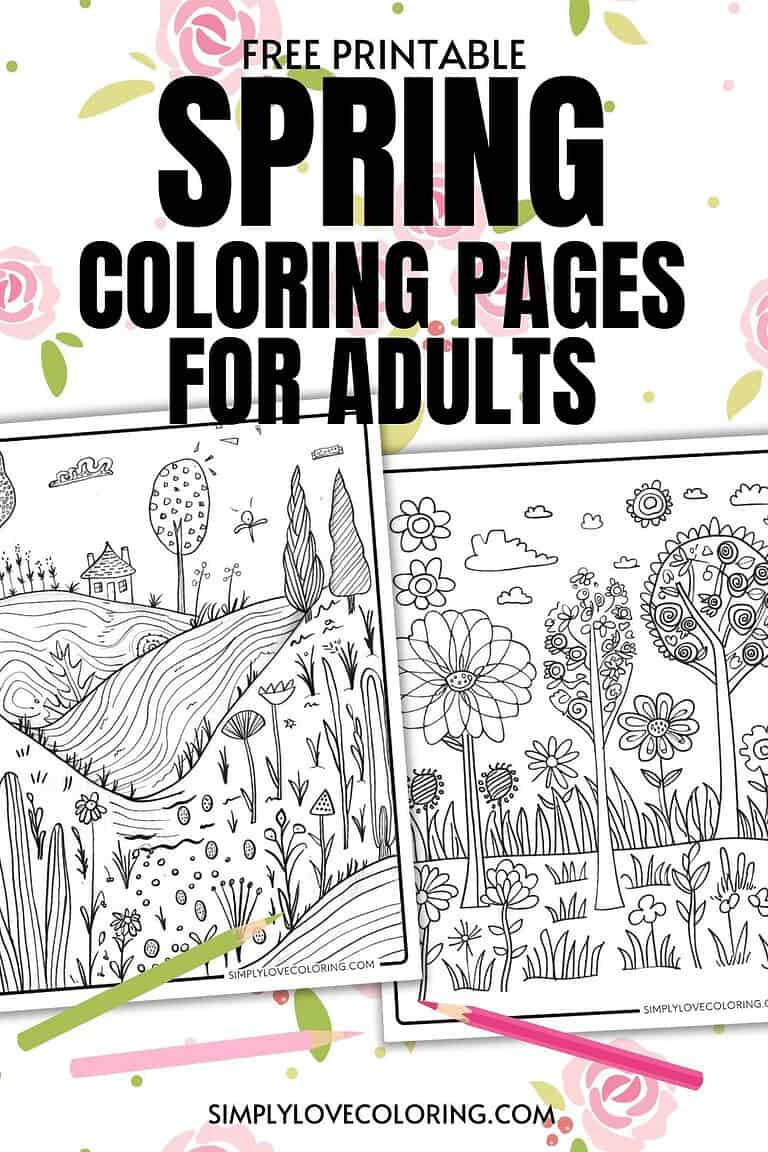 14 Spring Coloring Pages for Adults (Free PDF Printables) - Simply Love ...