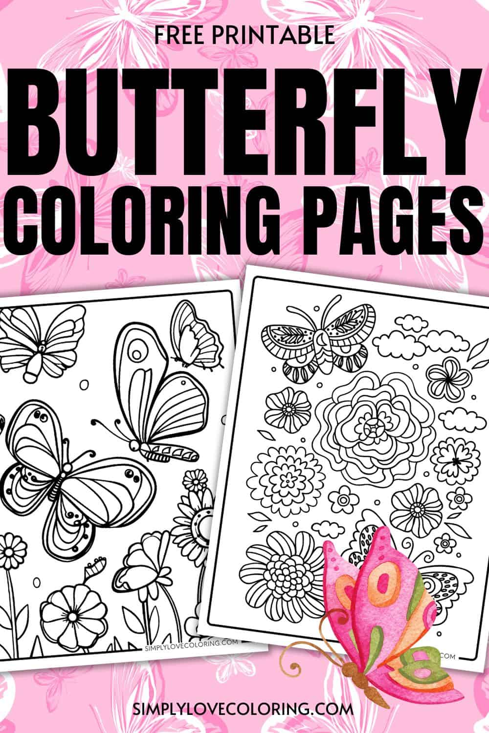 24 Cute Butterfly Coloring Pages (Free PDF Printables) - Simply Love ...