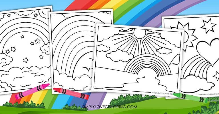 26 Cute Rainbow Coloring Pages (Free PDF Printables) - Simply Love Coloring