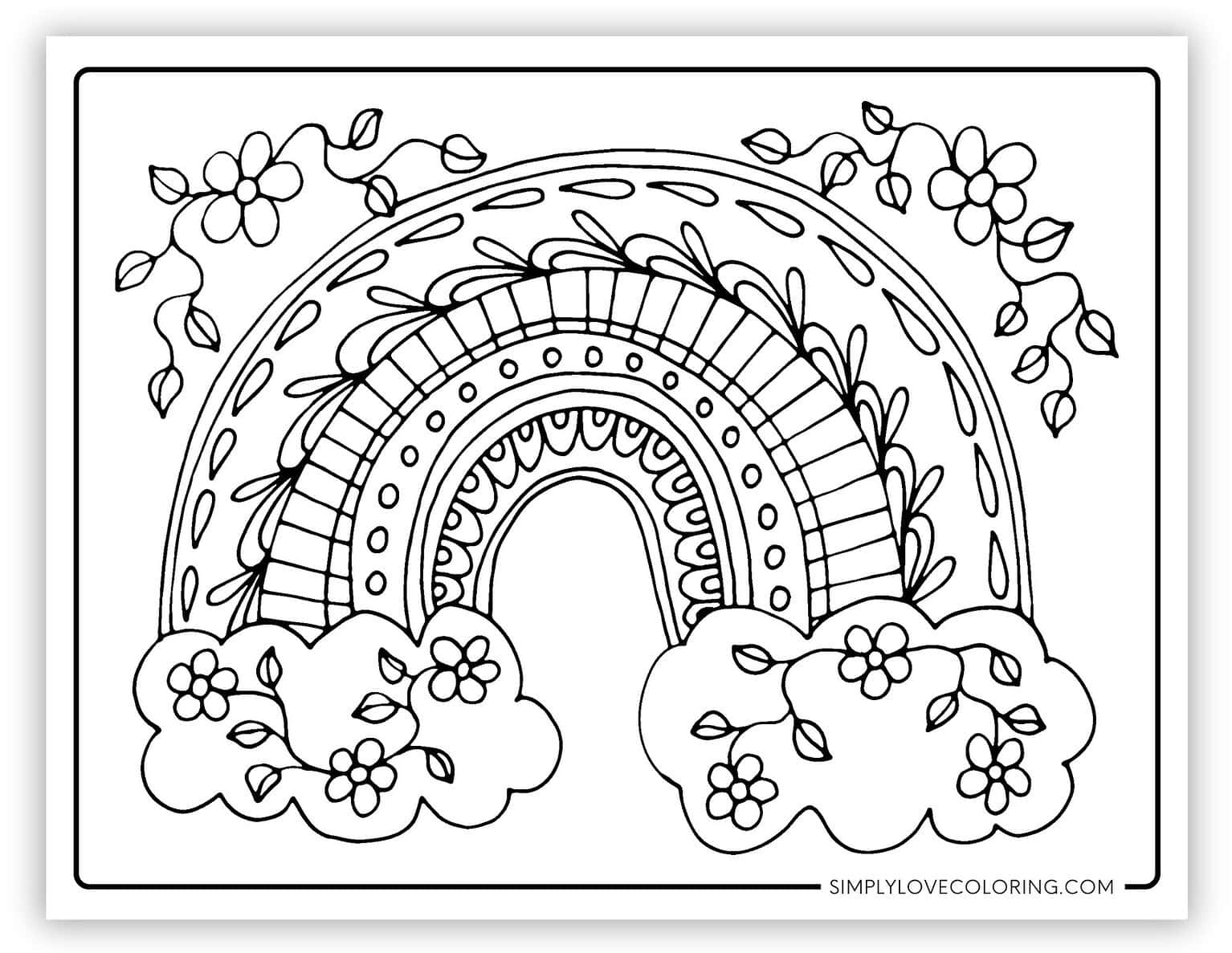 26 Cute Rainbow Coloring Pages (Free PDF Printables) - Simply Love Coloring