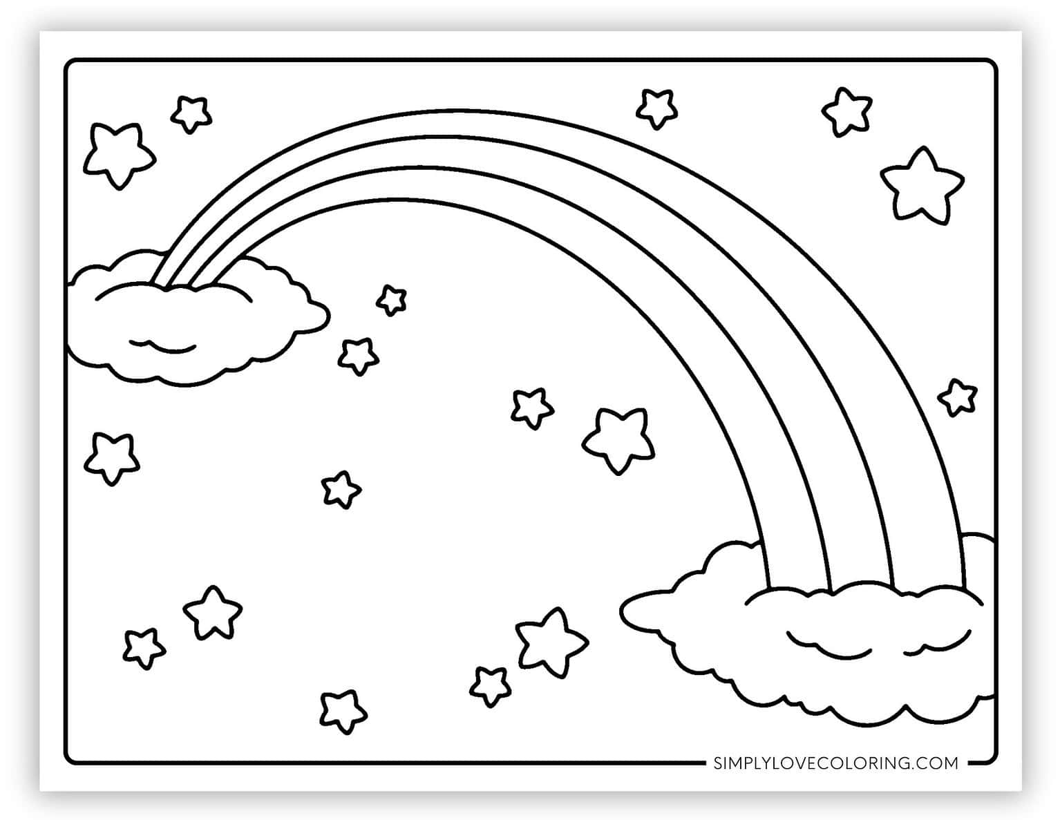 26 Cute Rainbow Coloring Pages (Free PDF Printables) - Simply Love Coloring