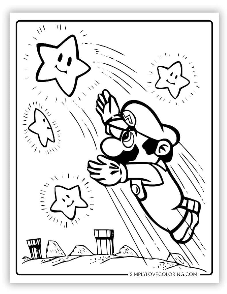 Super Mario Galaxy Coloring Pages 3D All Stars Guide How Many Power