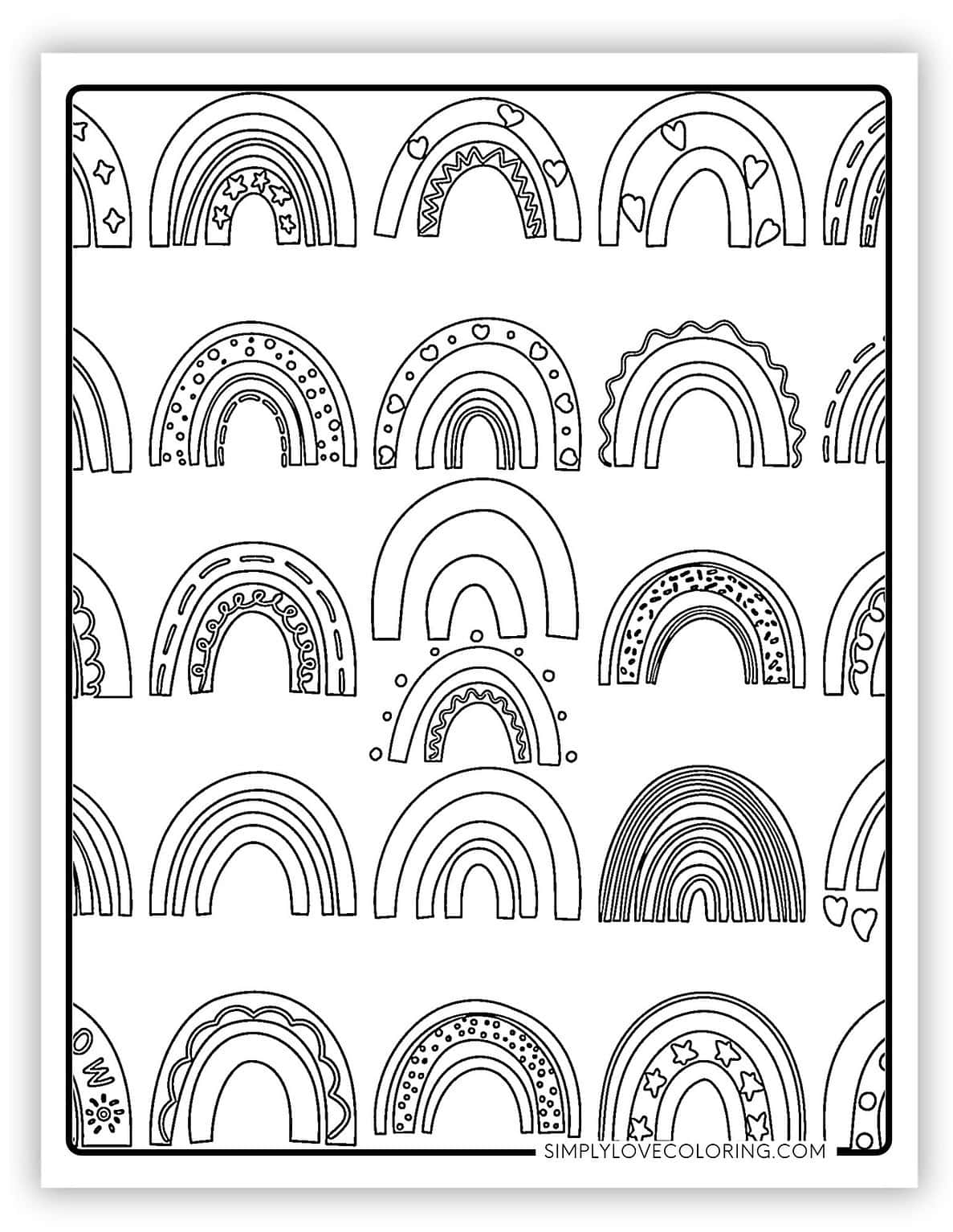 26 Cute Rainbow Coloring Pages (Free PDF Printables) - Simply Love Coloring