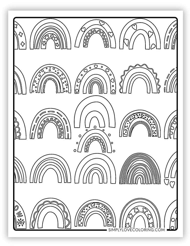 26 Cute Rainbow Coloring Pages (Free PDF Printables) - Simply Love Coloring