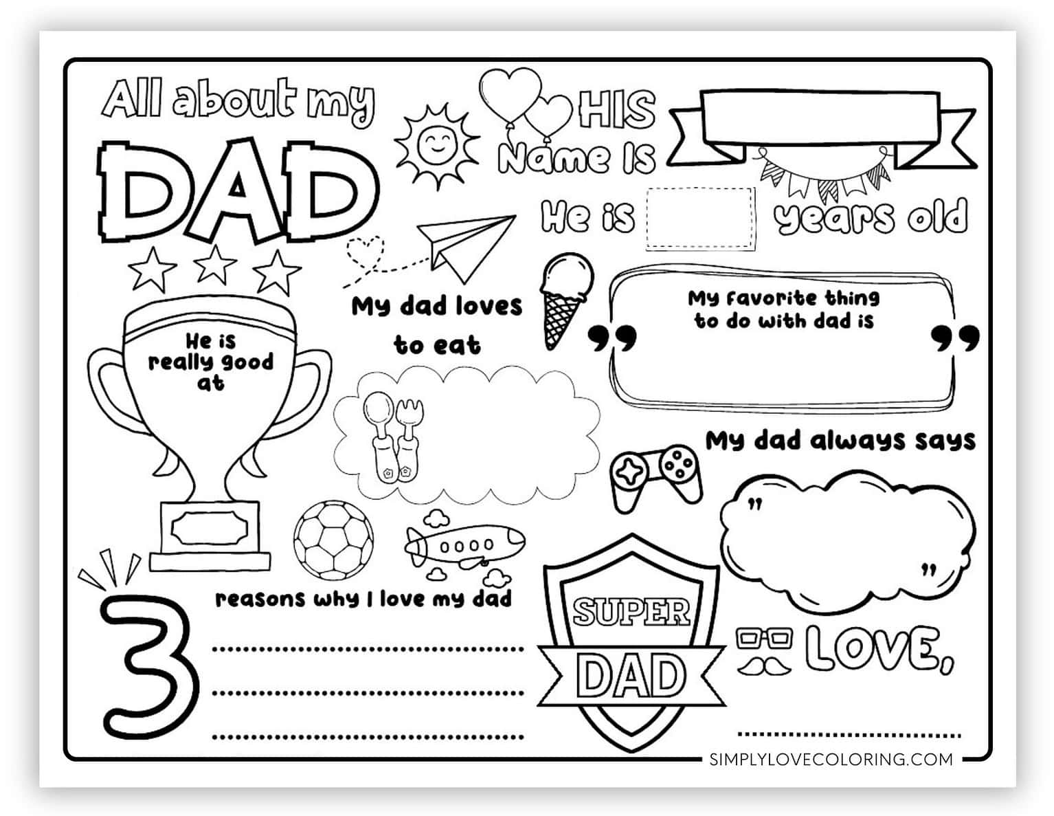 All About My Dad Coloring Pages (Free PDF Printables) - Simply Love ...