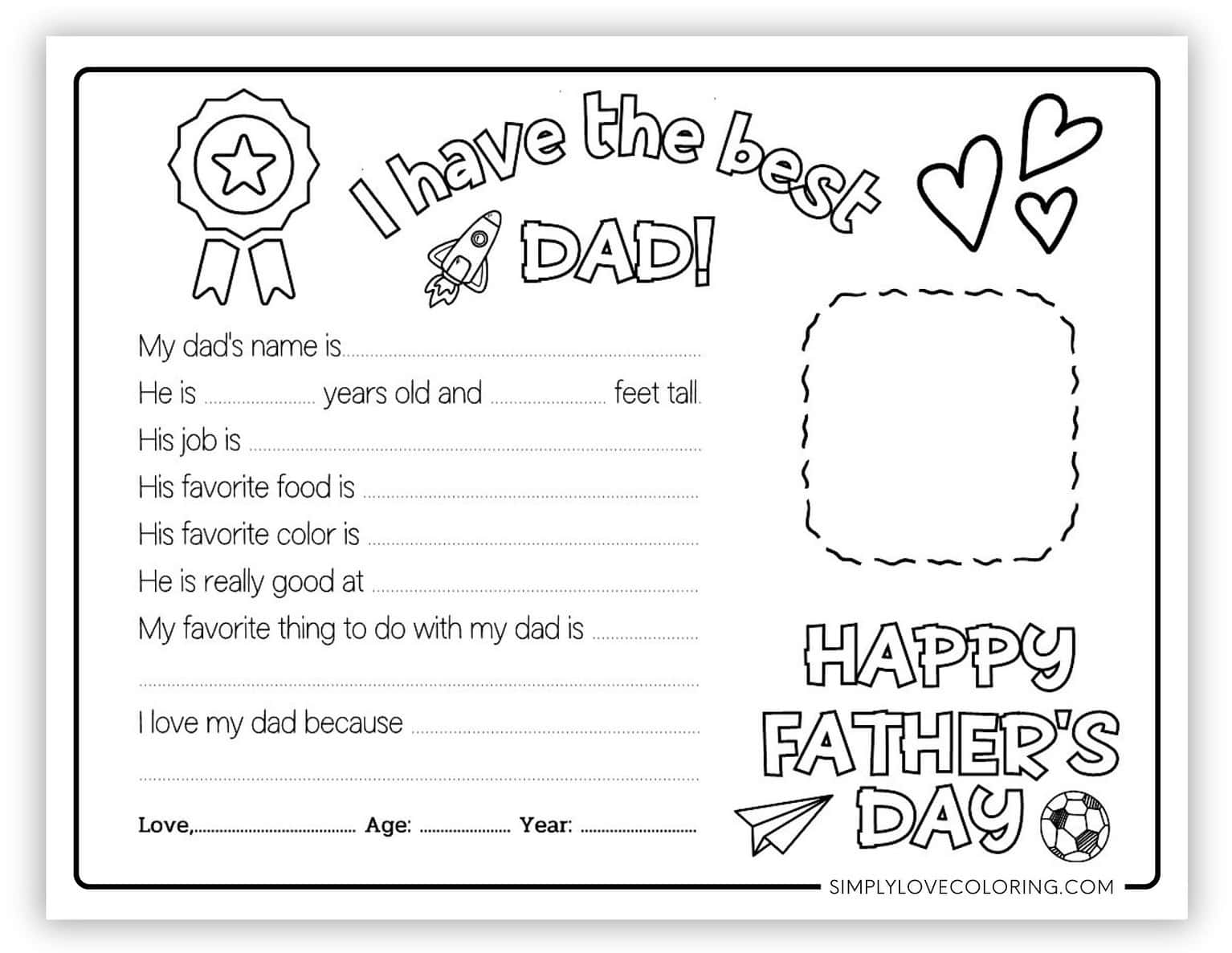 All About My Dad Coloring Pages (Free PDF Printables) - Simply Love ...
