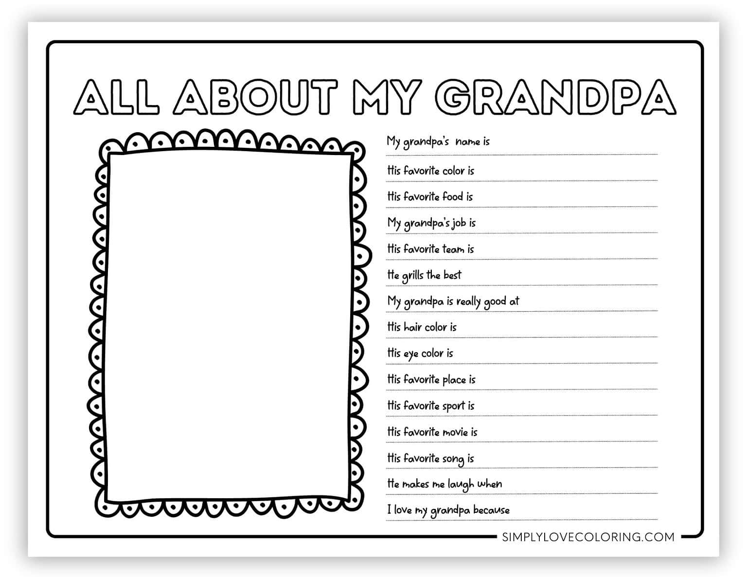 All About My Dad Coloring Pages (Free PDF Printables) - Simply Love ...