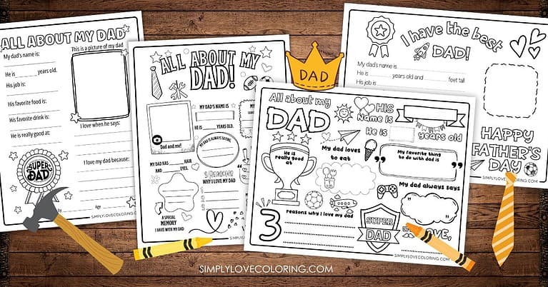 All About My Dad Coloring Pages (Free PDF Printables) - Simply Love ...