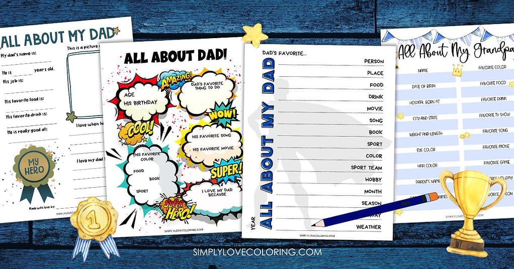 All About My Dad Worksheet (Free PDF Printables) - Simply Love Coloring
