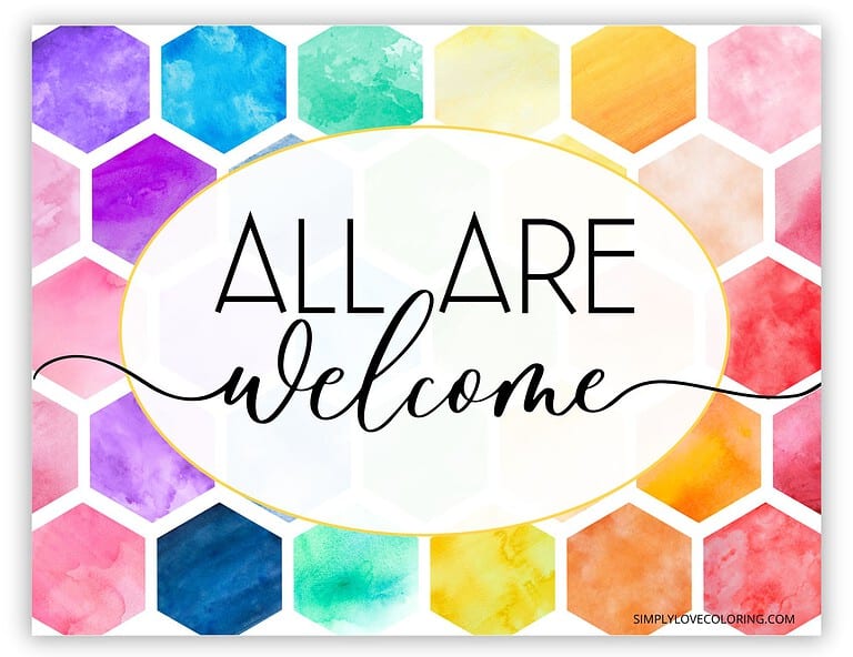 Printable Welcome Sign (Free PDF Download) - Simply Love Coloring