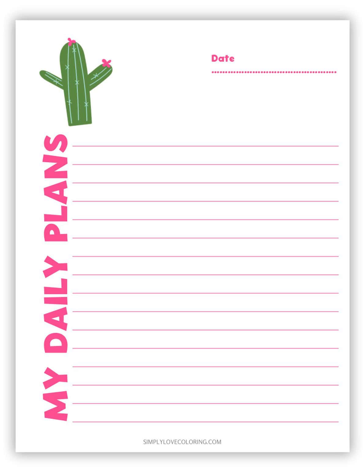 Summer Planner Printable (Free PDF Download) - Simply Love Coloring