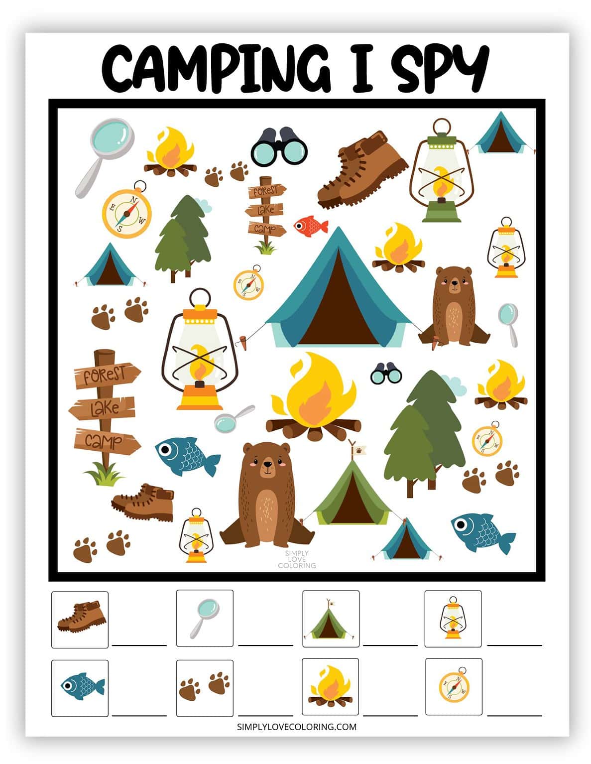 Summer I Spy Worksheets (Free PDF Printables) - Simply Love Coloring