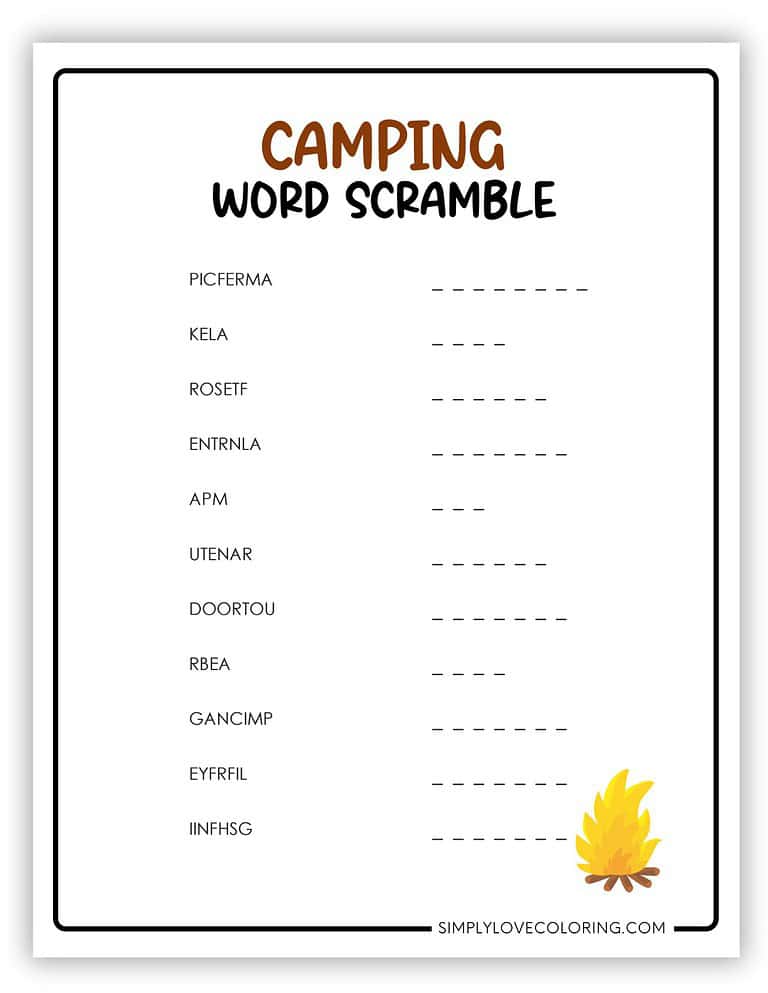 Summer Word Scramble Printables (Free PDF Downloads) - Simply Love Coloring