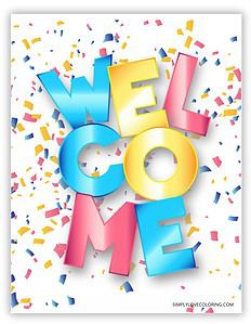 Printable Welcome Sign (Free PDF Download) - Simply Love Coloring