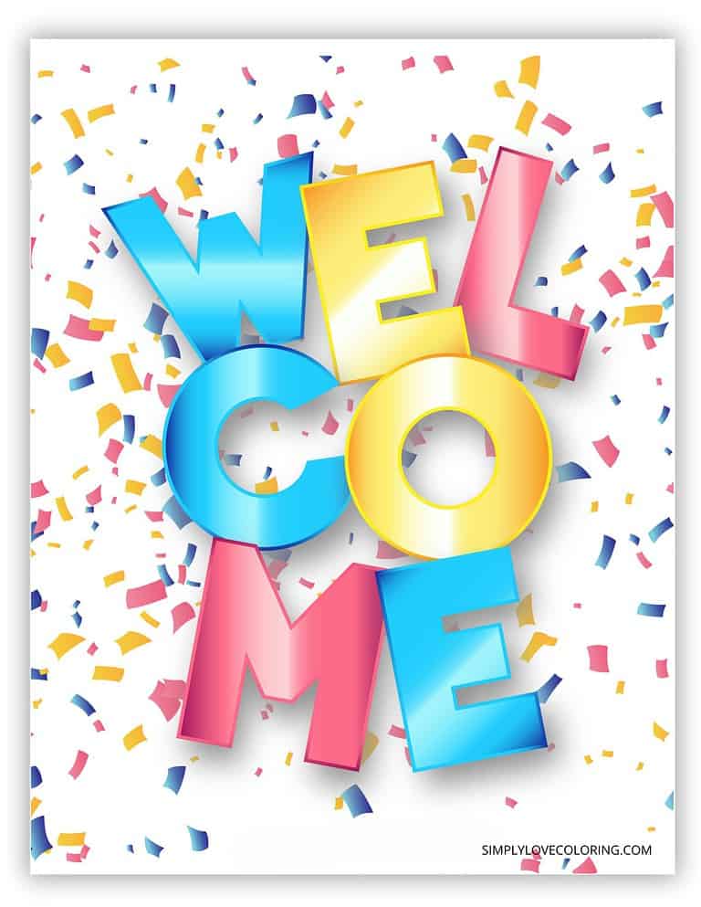 Printable Welcome Sign (Free PDF Download) - Simply Love Coloring
