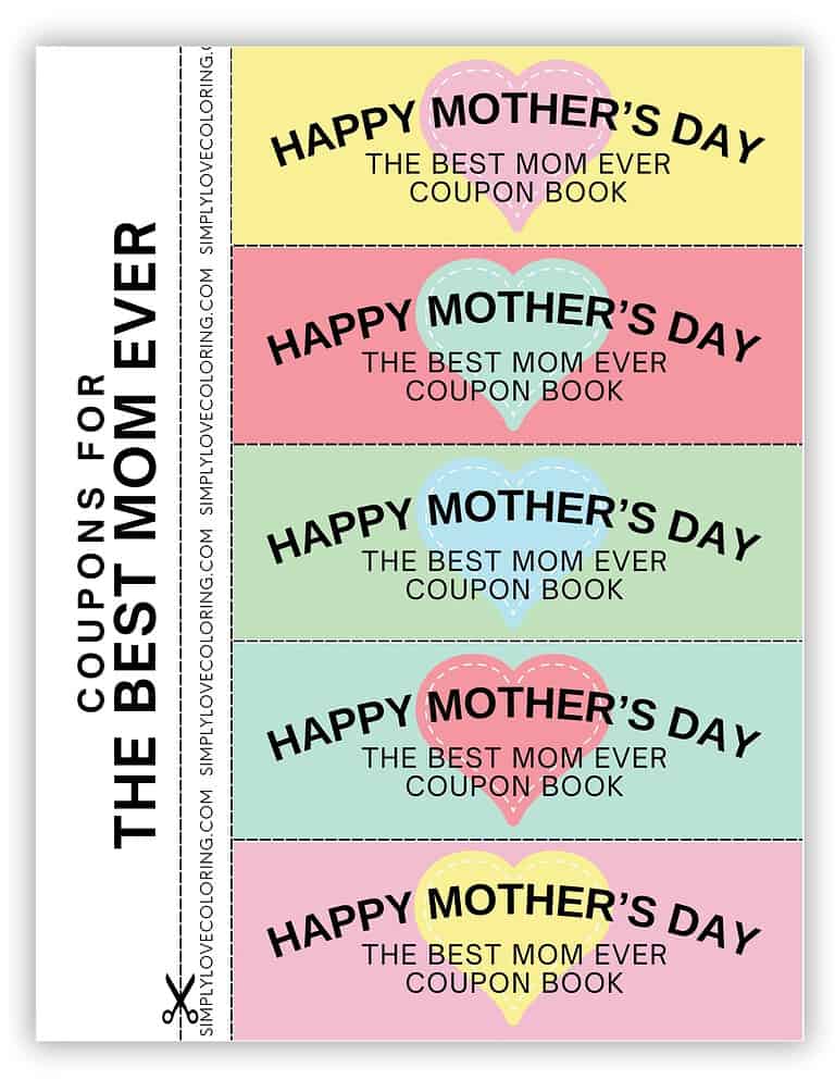 Mother's Day Coupons (Free PDF Printables) - Simply Love Coloring