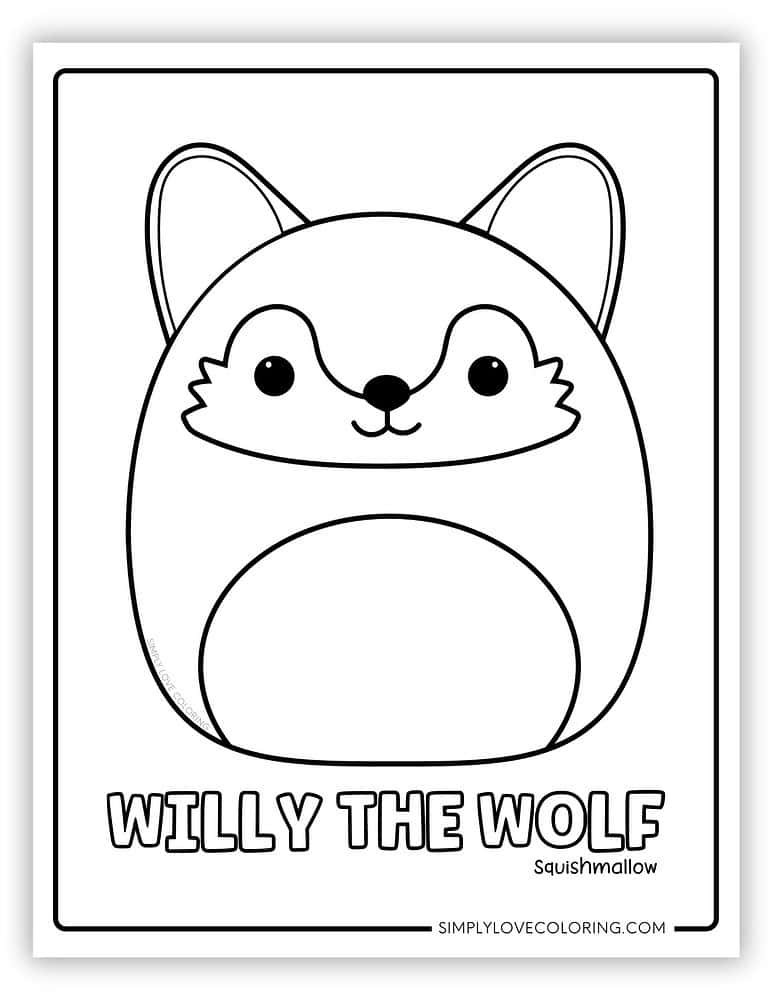 Willy the Wolf Squishmallow Coloring Pages (Free PDF Printables ...