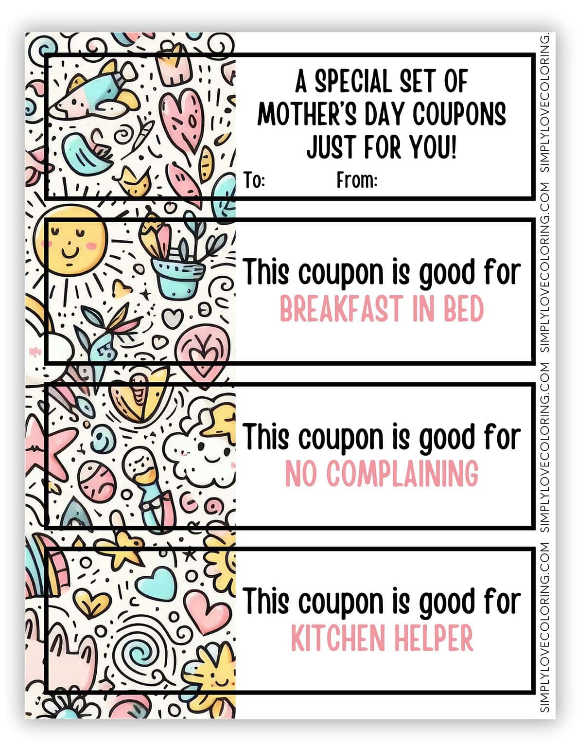 Mother's Day Coupons (Free PDF Printables) - Simply Love Coloring