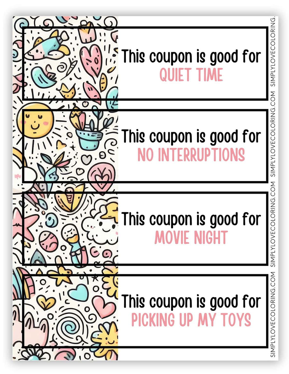 Mother's Day Coupons (Free PDF Printables) - Simply Love Coloring