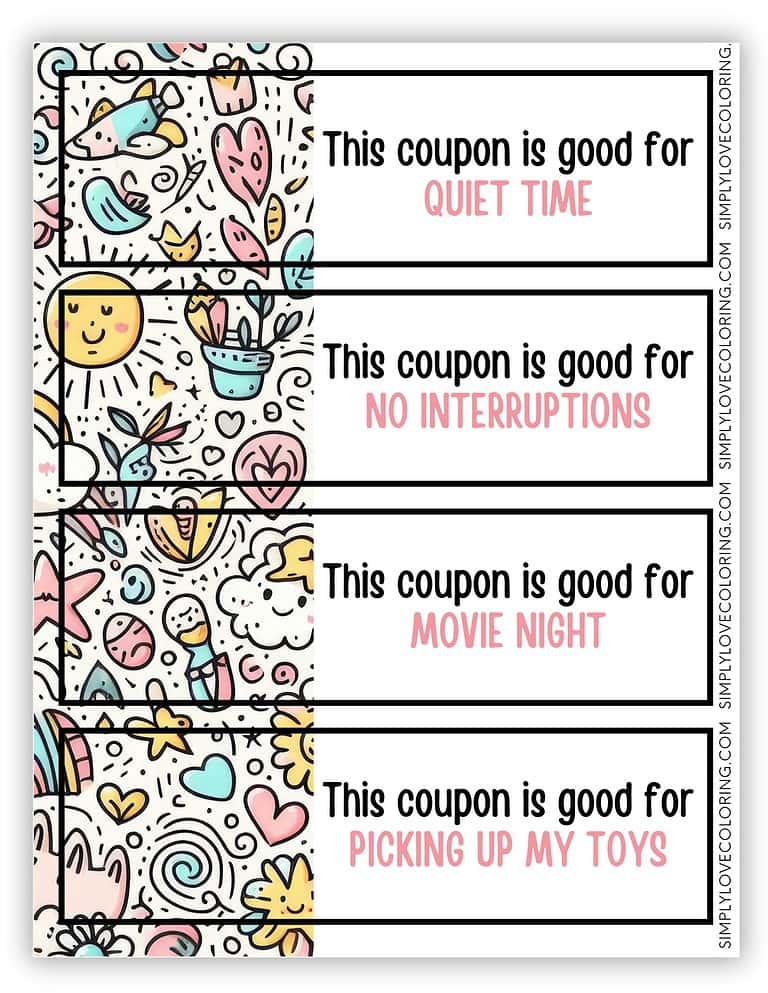Mother's Day Coupons (Free PDF Printables) - Simply Love Coloring