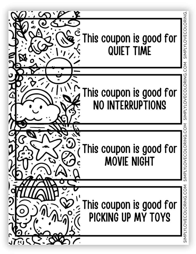 Mother's Day Coupons (Free PDF Printables) - Simply Love Coloring
